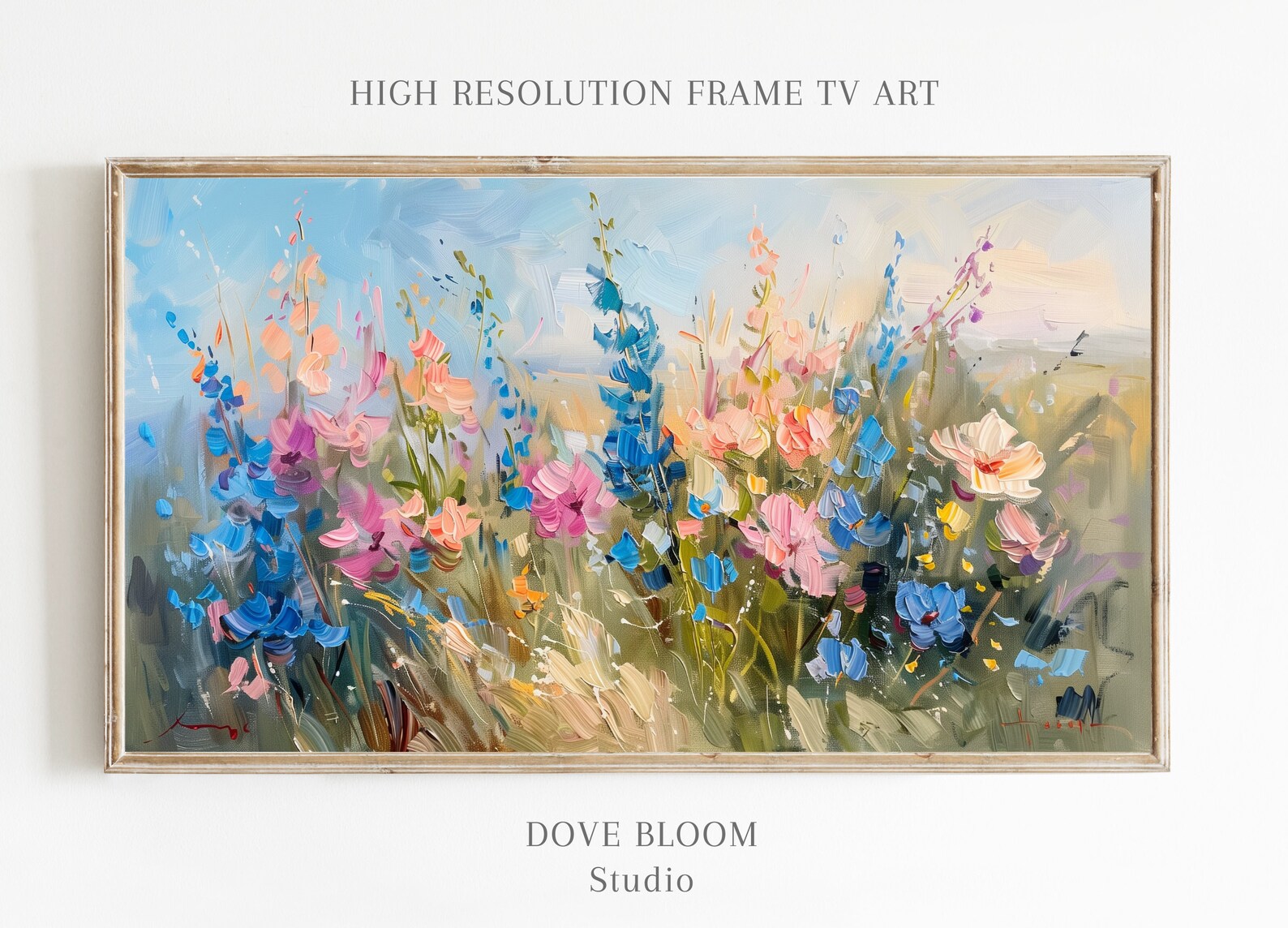 Wildflower Spring FRAME TV Art Digital Download, Soft Floral Spring ...