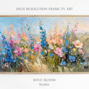 Wildflower Spring FRAME TV Art Digital Download, Soft Floral Spring ...