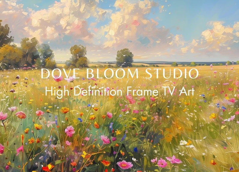 Wildflower Spring Field FRAME TV Art Digital Download, Floral Meadow ...