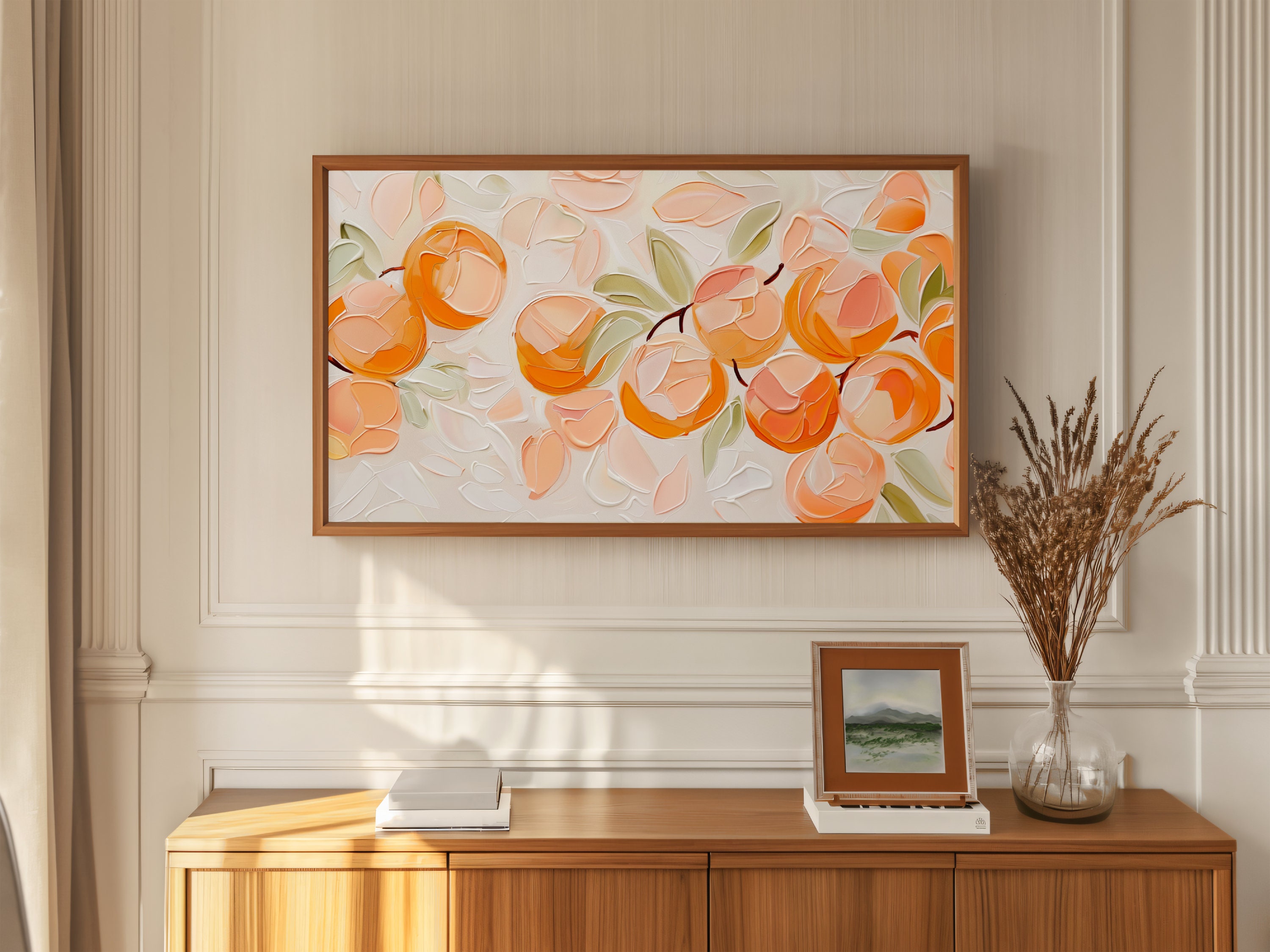 Summer Fruit Textured Frame TV Art Instant Download, Floral Citrus Oil ...