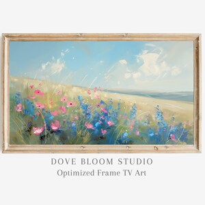 Blue Pink Wildflower Meadow FRAME TV Art Digital Download, Spring ...