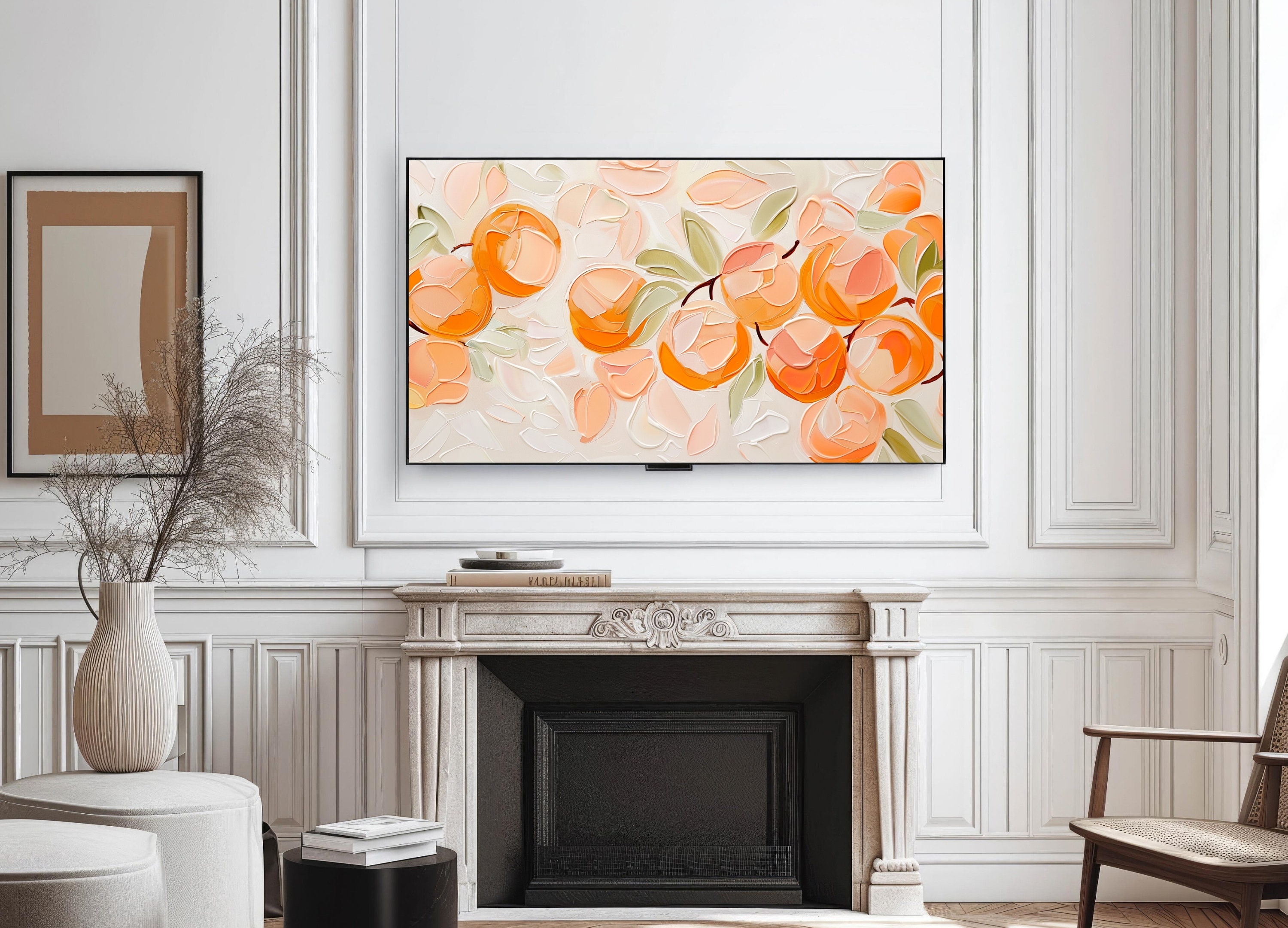 Summer Fruit Textured Frame TV Art Instant Download, Floral Citrus Oil ...