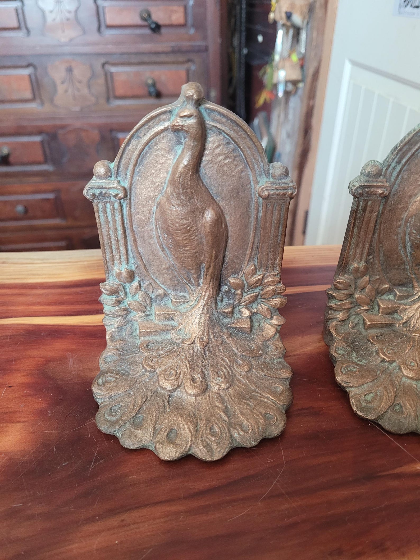Vintage Weidlich Brothers 1930s Bookends Art Deco Bronze Peacock Bird ...
