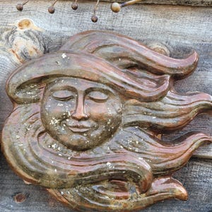 Huge Sun Face Garden Patio Wall Plaque Stonework Unpainted - Etsy