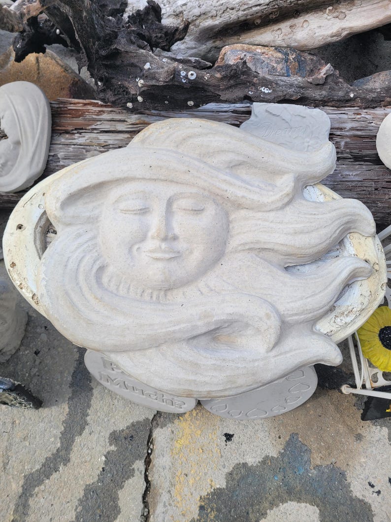 Huge Sun Face Garden Patio Wall Plaque Stonework Unpainted - Etsy