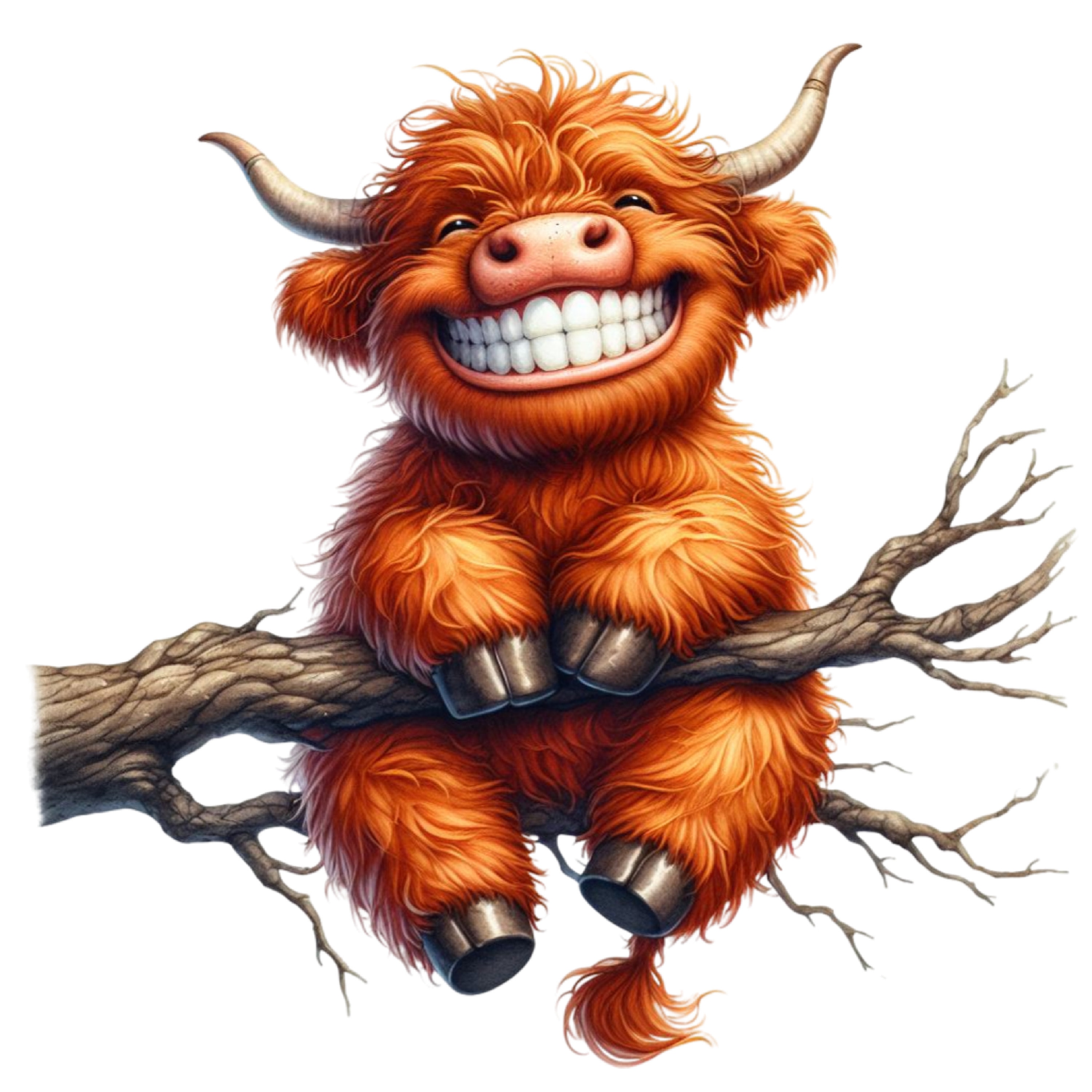 Funny Highland Cow Clipart , High Quality Pngs - Digital Download ...