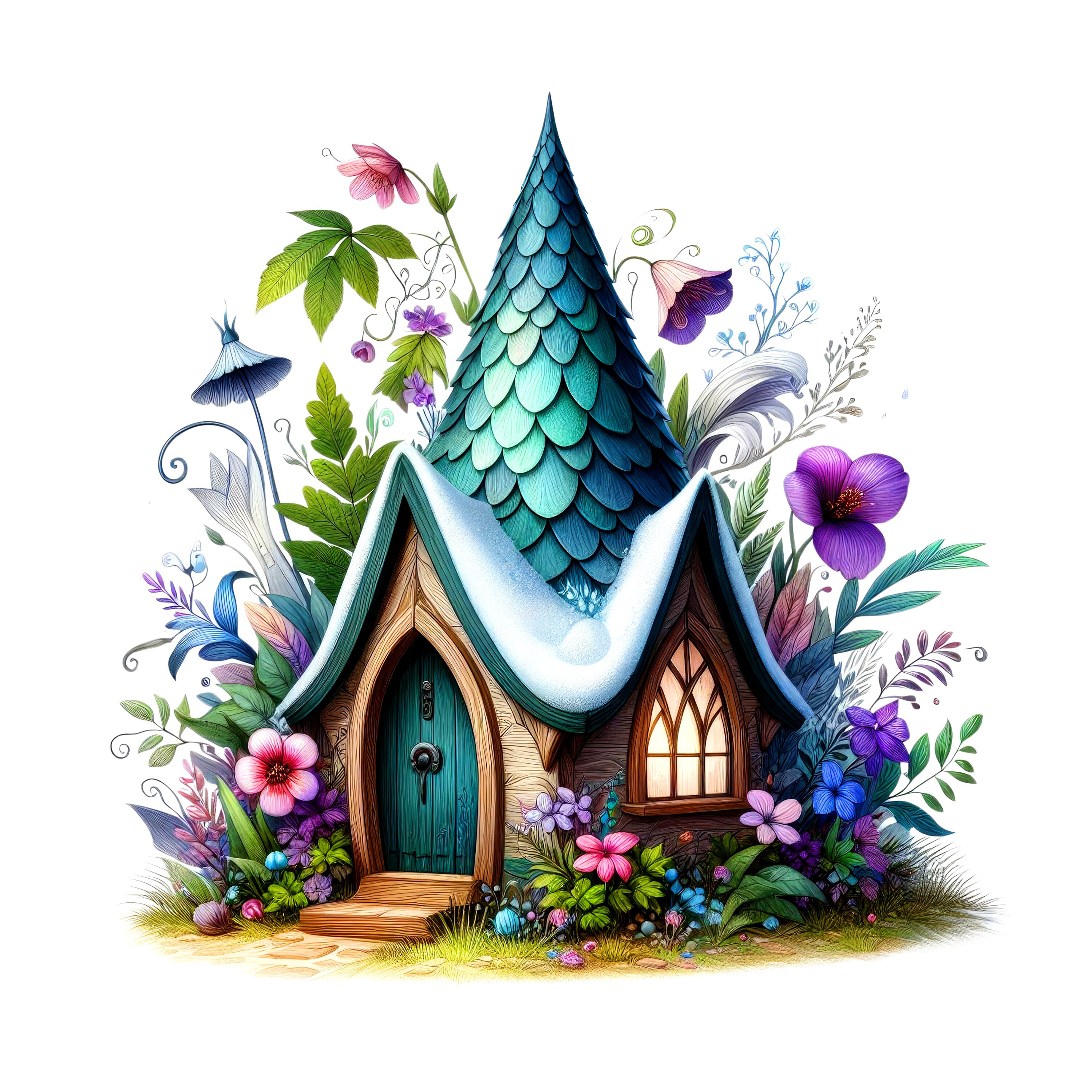 16 Fairy House Clipart Pngs, Digital Planner, Paper Crafts ...