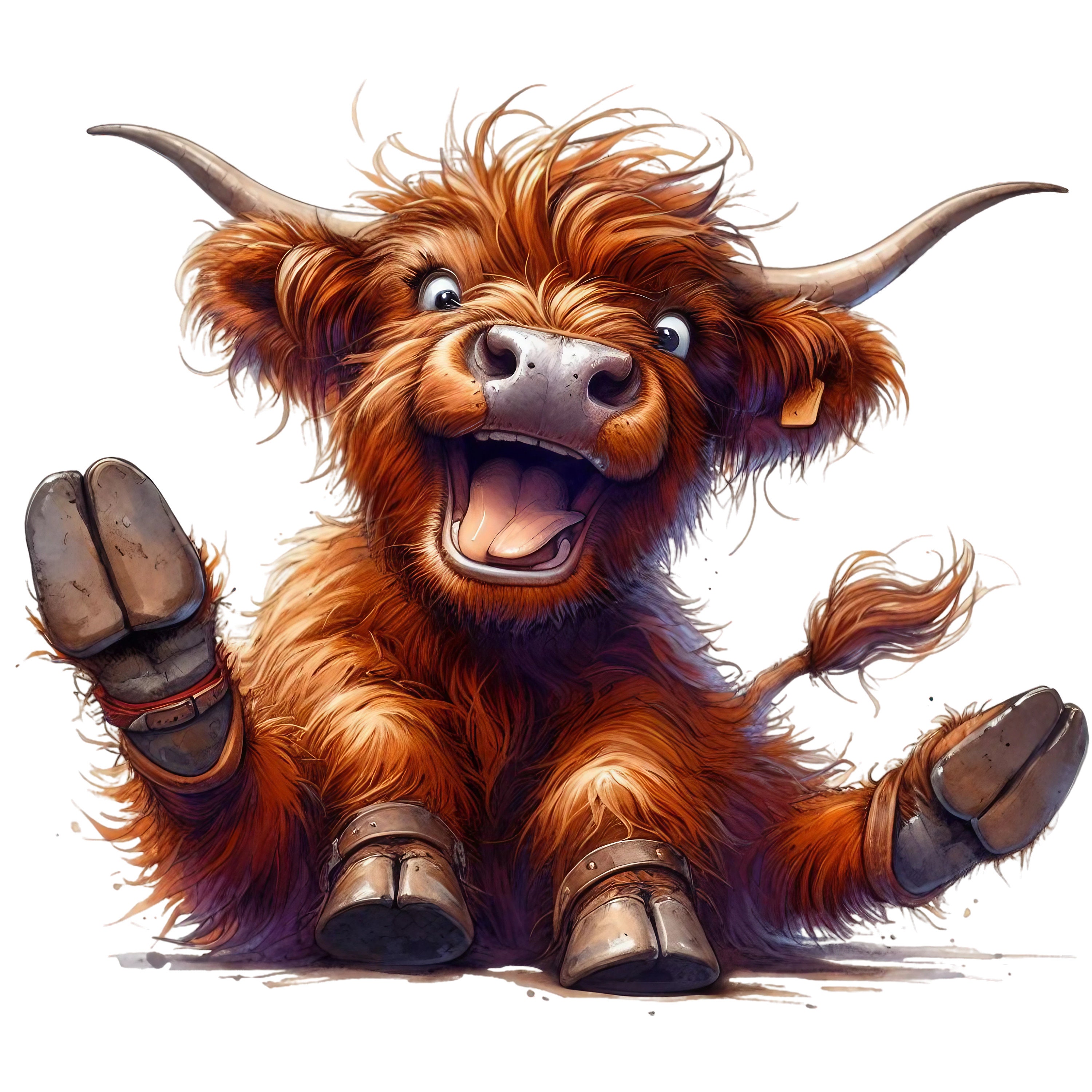 40 Funny and Quirky Highland Cows Clipart , High Quality Jpgs Digital ...