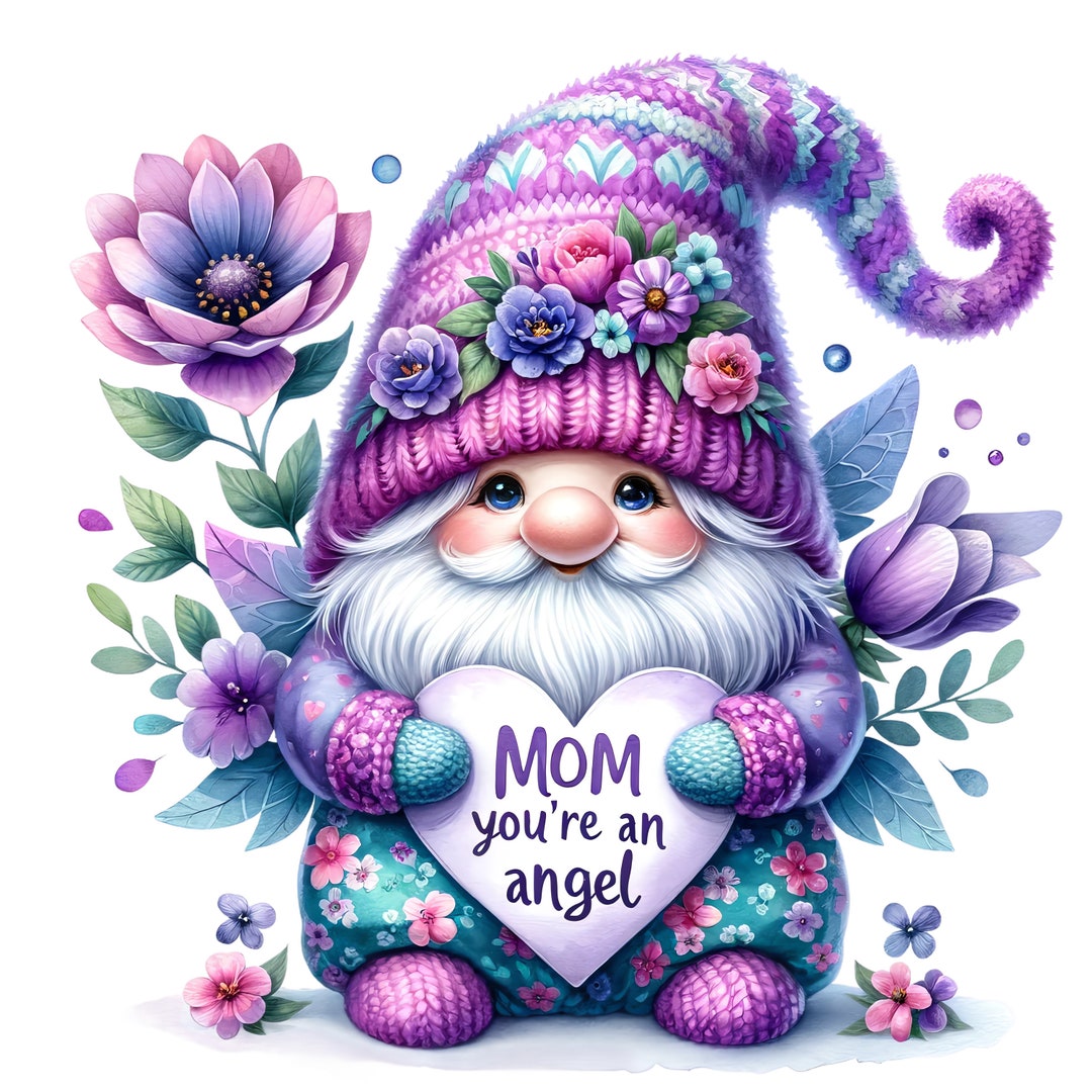 10 Pngs , Mother's Day Gnome Bundle Clipart, Digital Download, Card ...