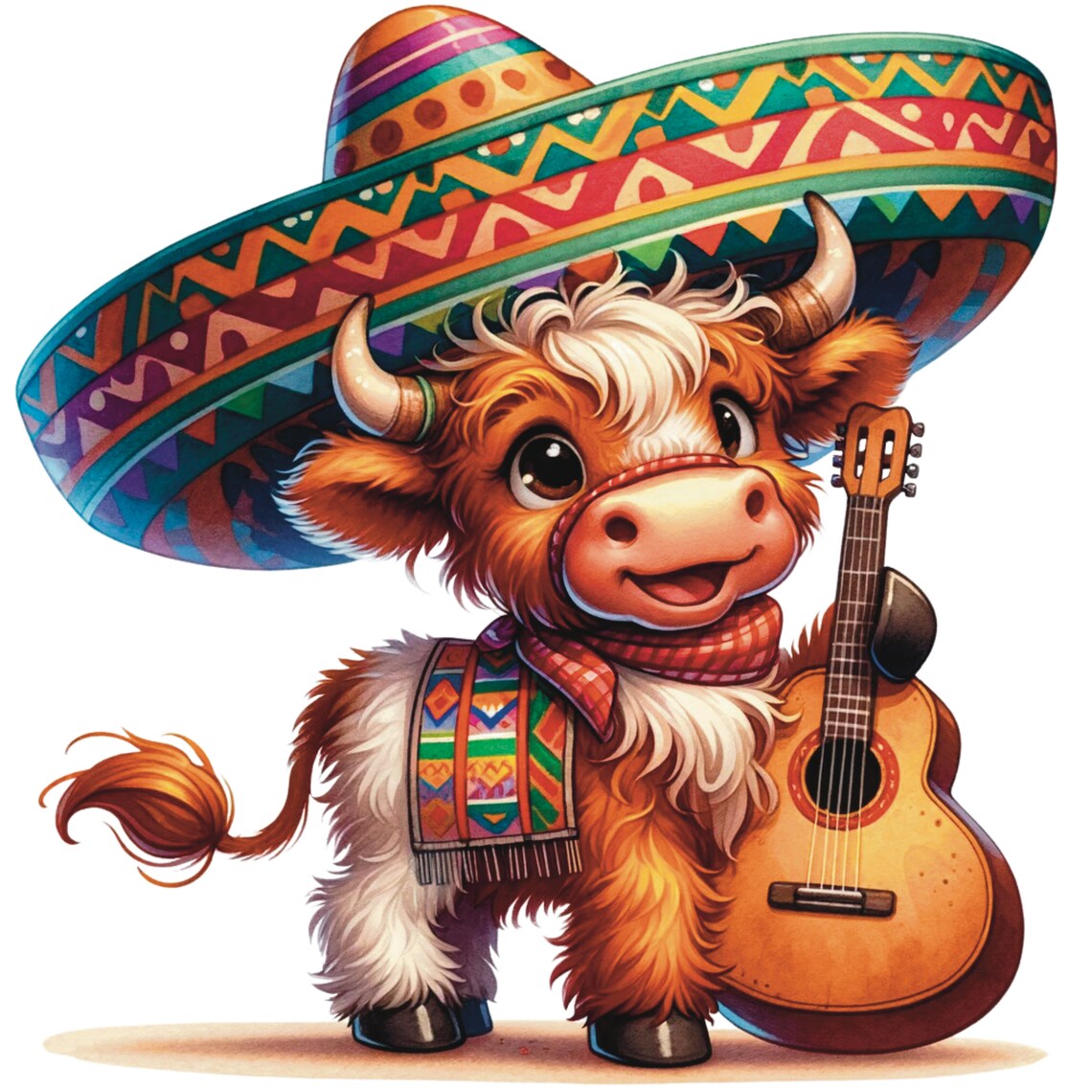 Cinco De Mayo Highland Cow Clipart PNG, Viva Mexico Cinco De Mayo Png ...