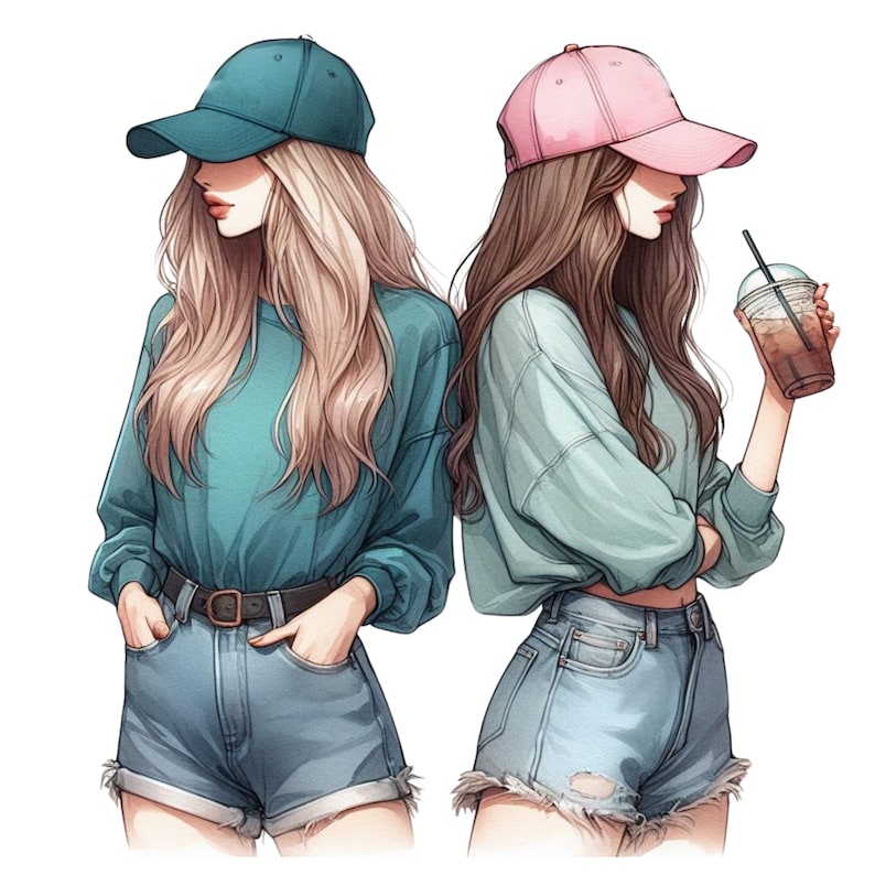 30 Pngs Best Friend Clipart, Best Friends Portrait, Personalized ...