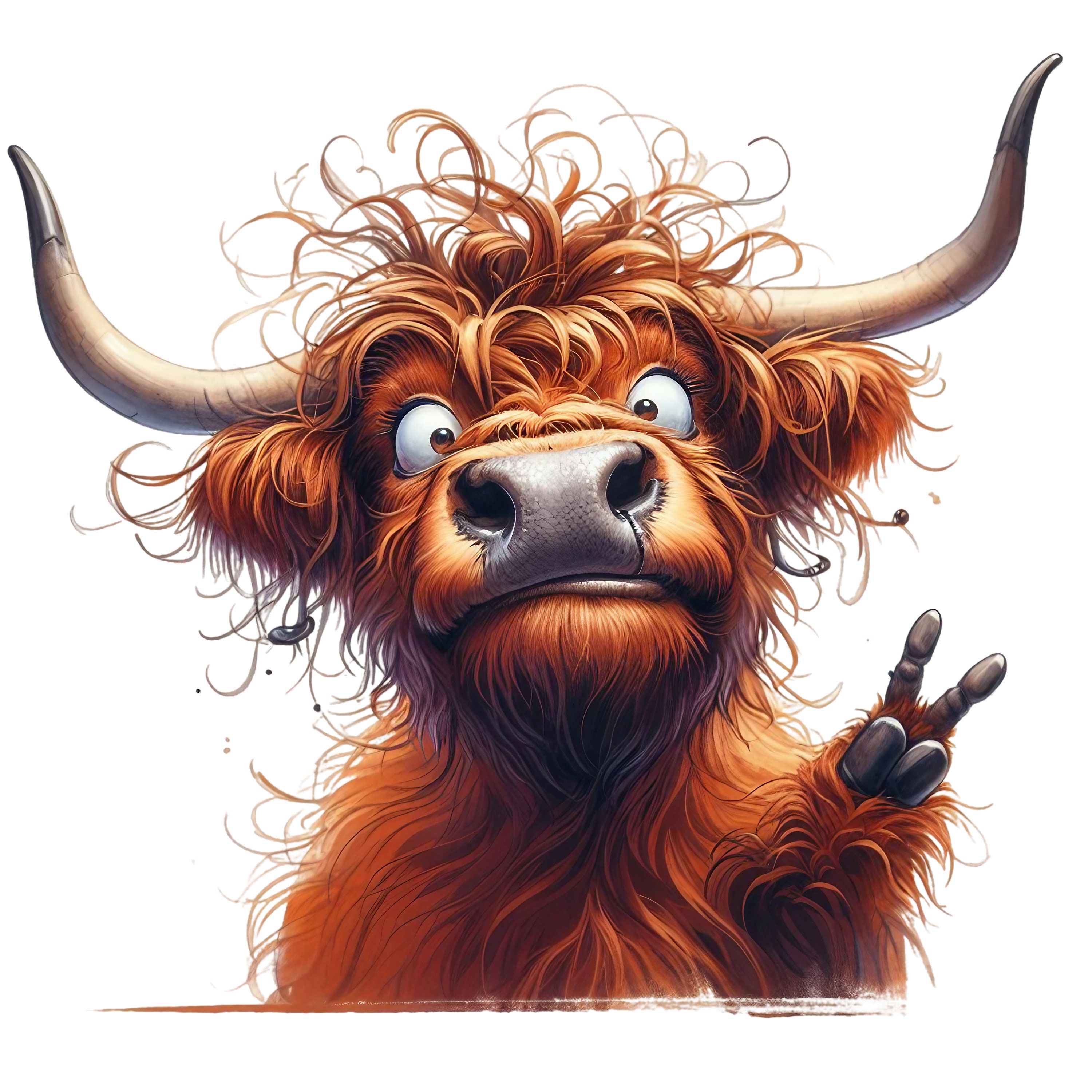 40 Funny and Quirky Highland Cows Clipart , High Quality Jpgs Digital ...