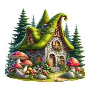 16 Fairy House Clipart Pngs, Digital Planner, Paper Crafts ...