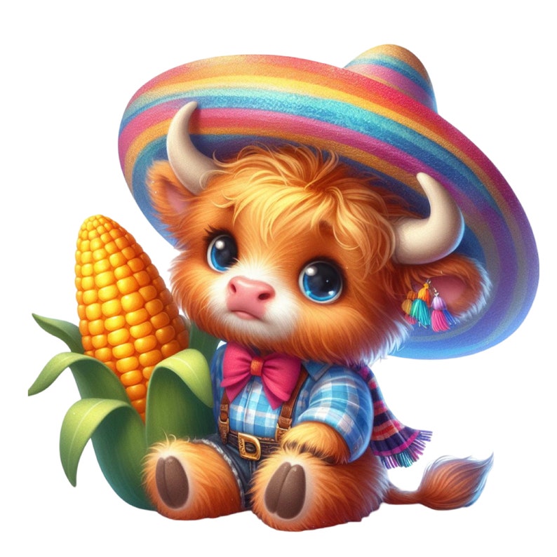 28 Cinco De Mayo Highland Cow Clipart PNG, Viva Mexico Cinco De Mayo ...
