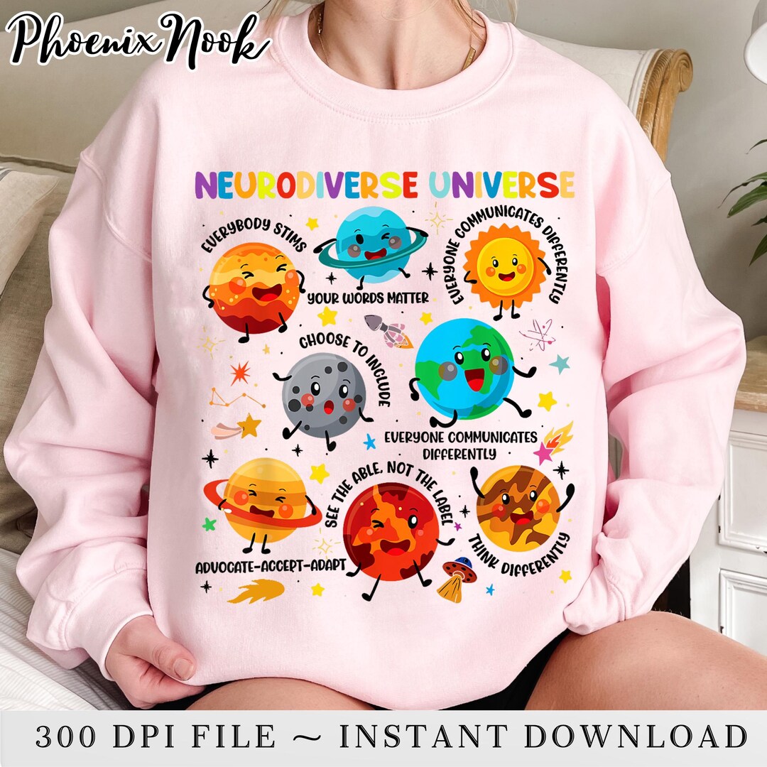 Neurodiverse Universe Space Planet Special Education Teacher Png ...