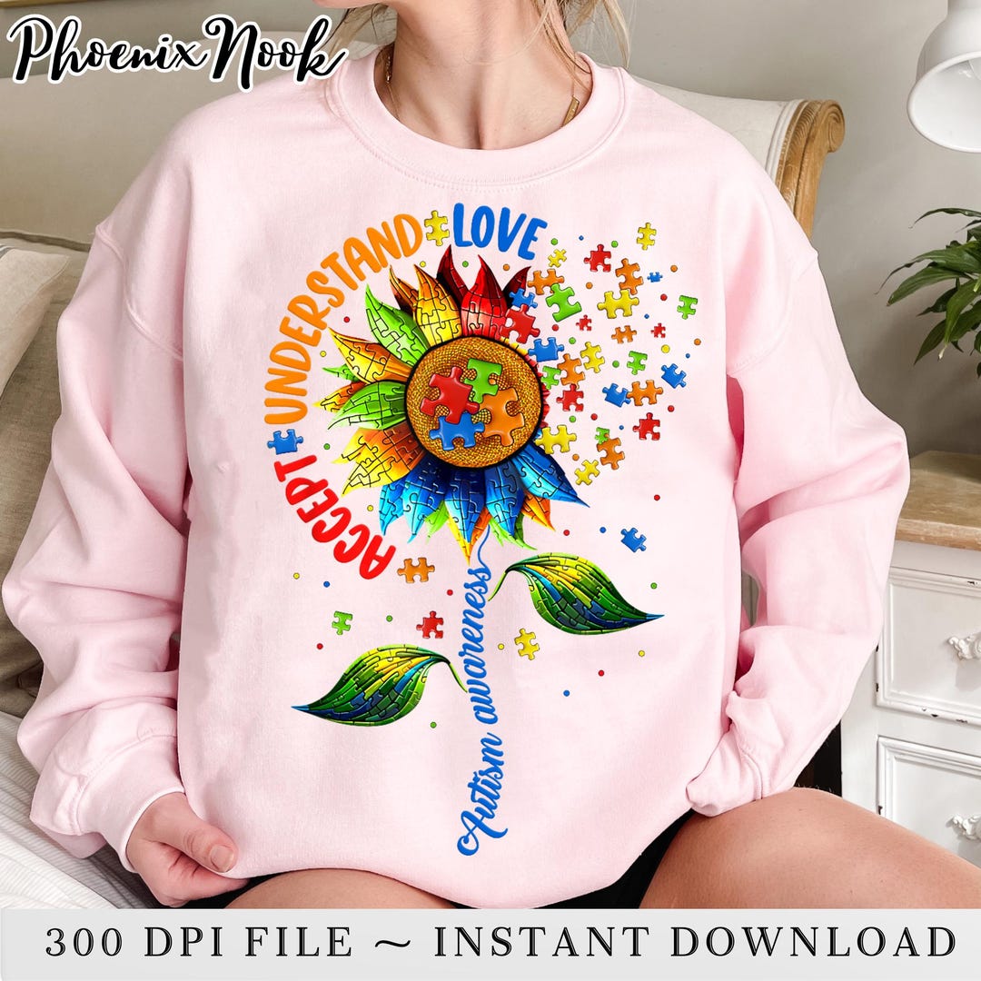 Autism Awareness Sunflower Men Women Kids Autism Sunflower Png, Autism ...