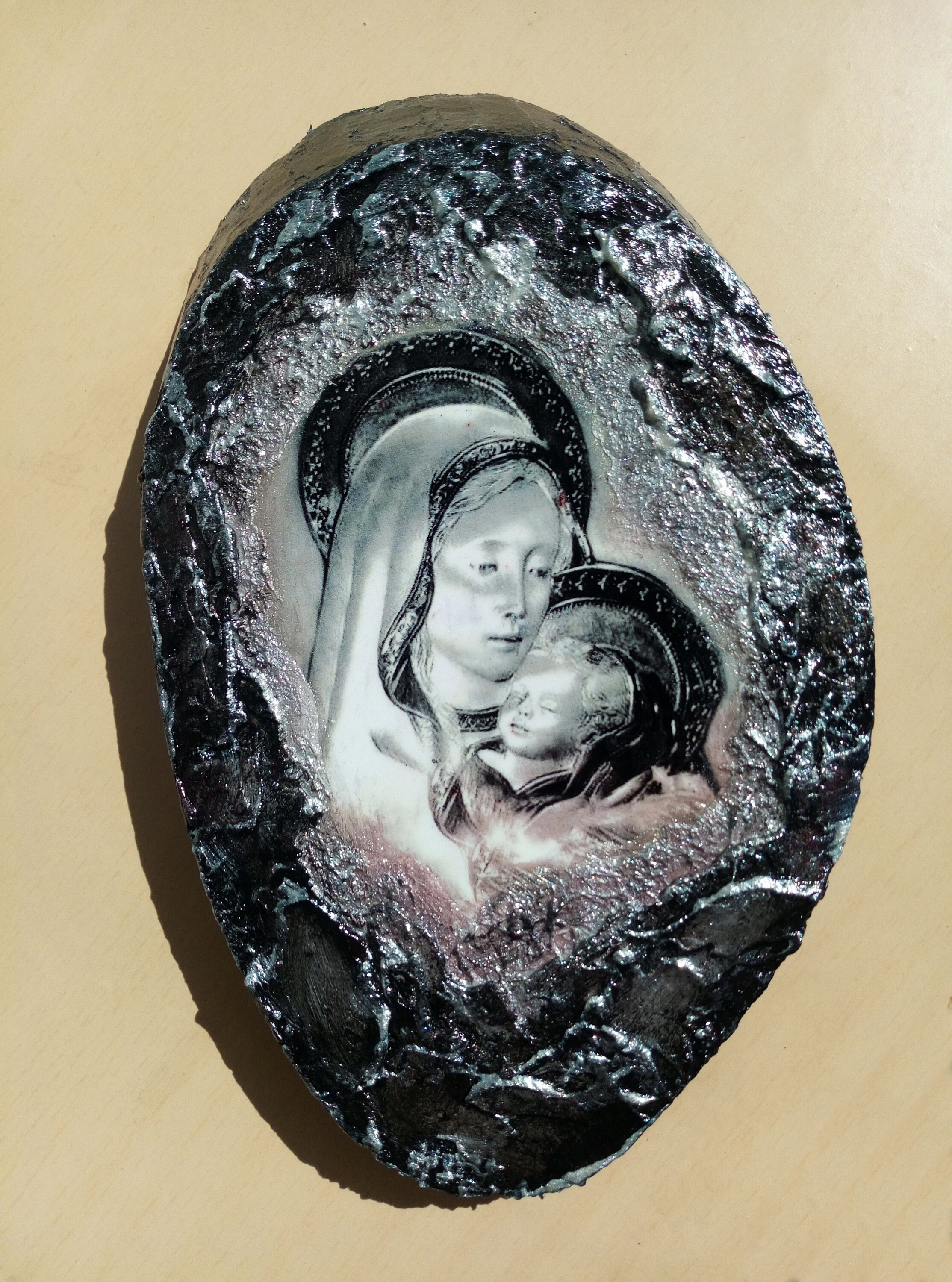 Icon of Virgin Mary and Jesus Christ, Handmade Icon, Religious Icon ...