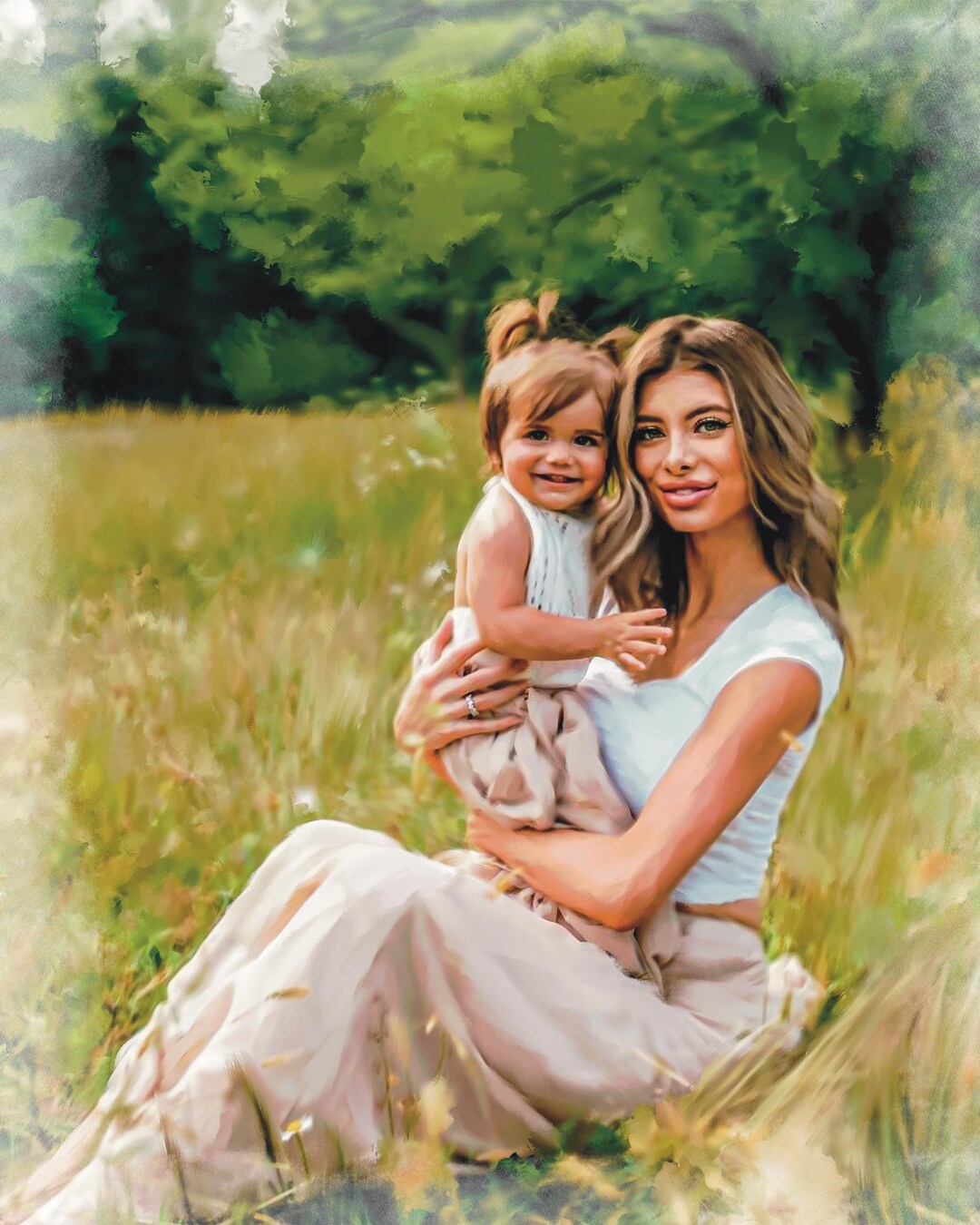 Custom Family Portrait, Oil Portrait From Photo, Gift for Christmas ...