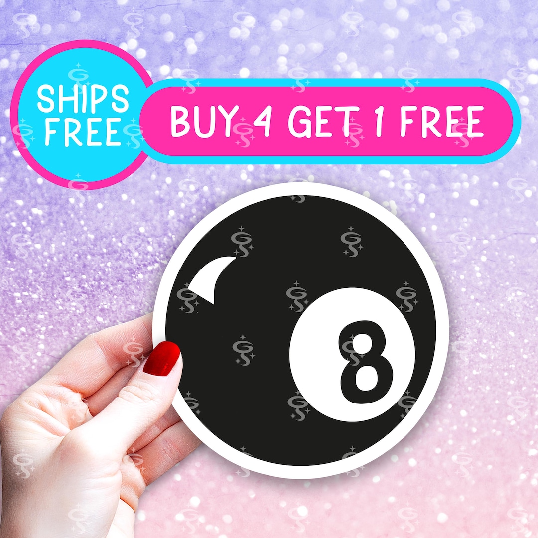 Lucky 8 Ball Sticker, Funny Meme Sticker, Billiards, Laptop Sticker ...