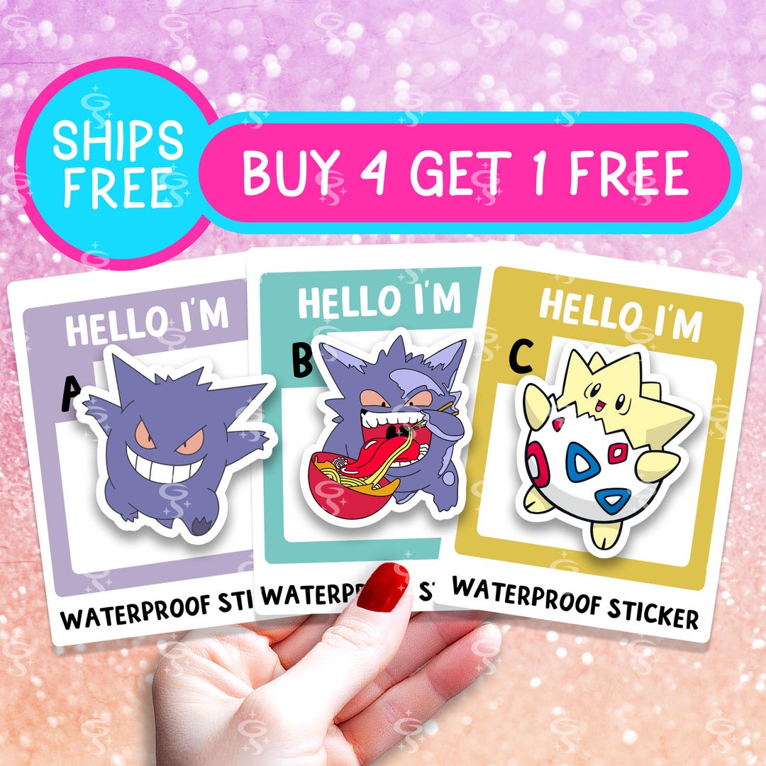 Gengar Sticker, Anime Laptop Sticker, Funny Anime Stickers, Togepi ...