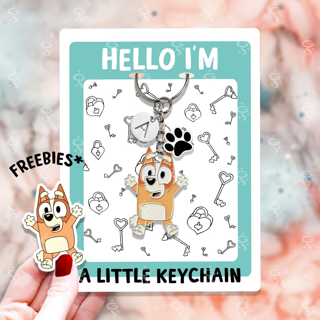 Bingo Heeler Cute Keychain Gift Best Friends Keychains Blue Heeler Dog ...