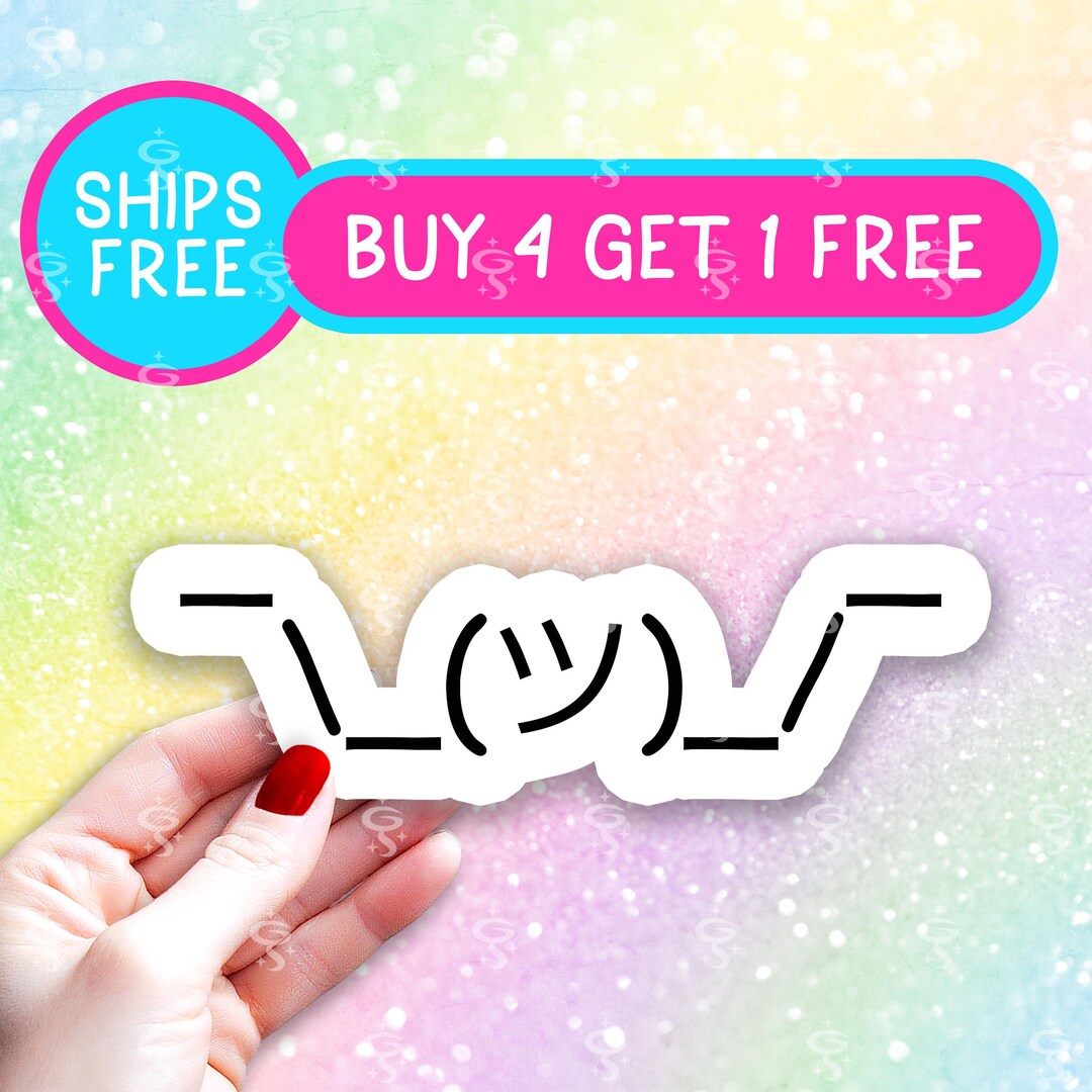 Shrug Sticker, Funny Meme Sticker, Cute Emoji, Laptop Sticker Quote ...