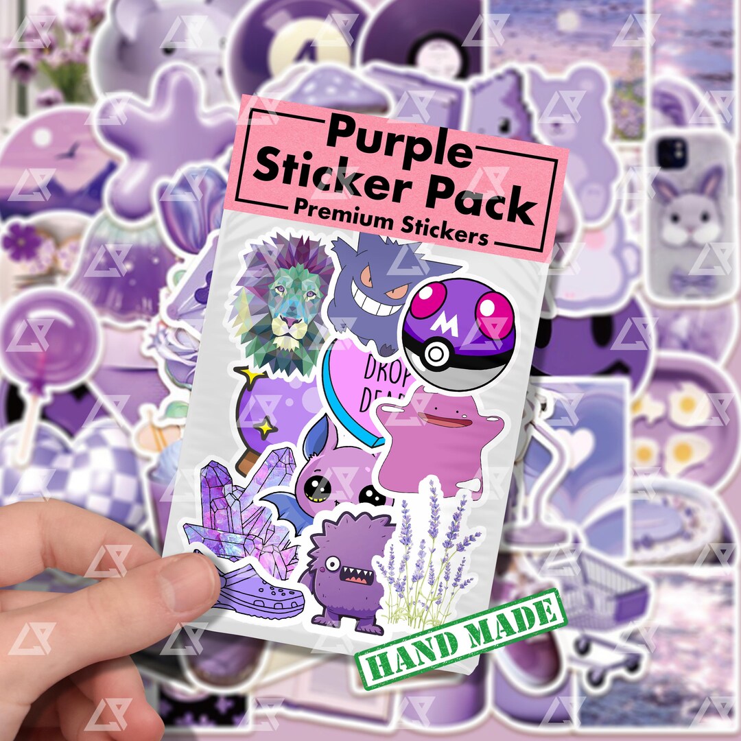 Purple Sticker Pack 50 Sticker Pack Laptop Sticker Pack Aesthetic ...