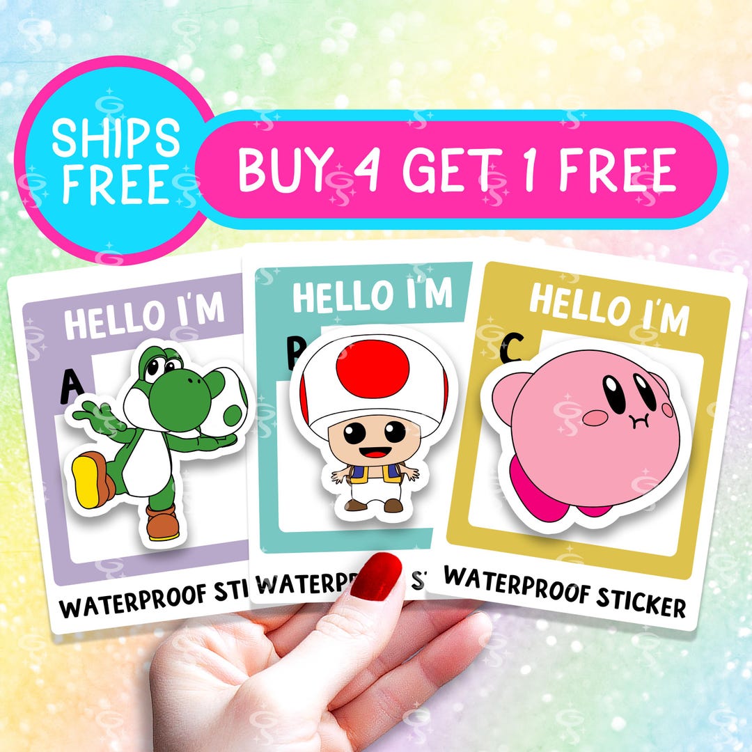 Mario Yoshi Sticker, Laptop Funny Sticker, Cute Funny Stickers, Kirby ...