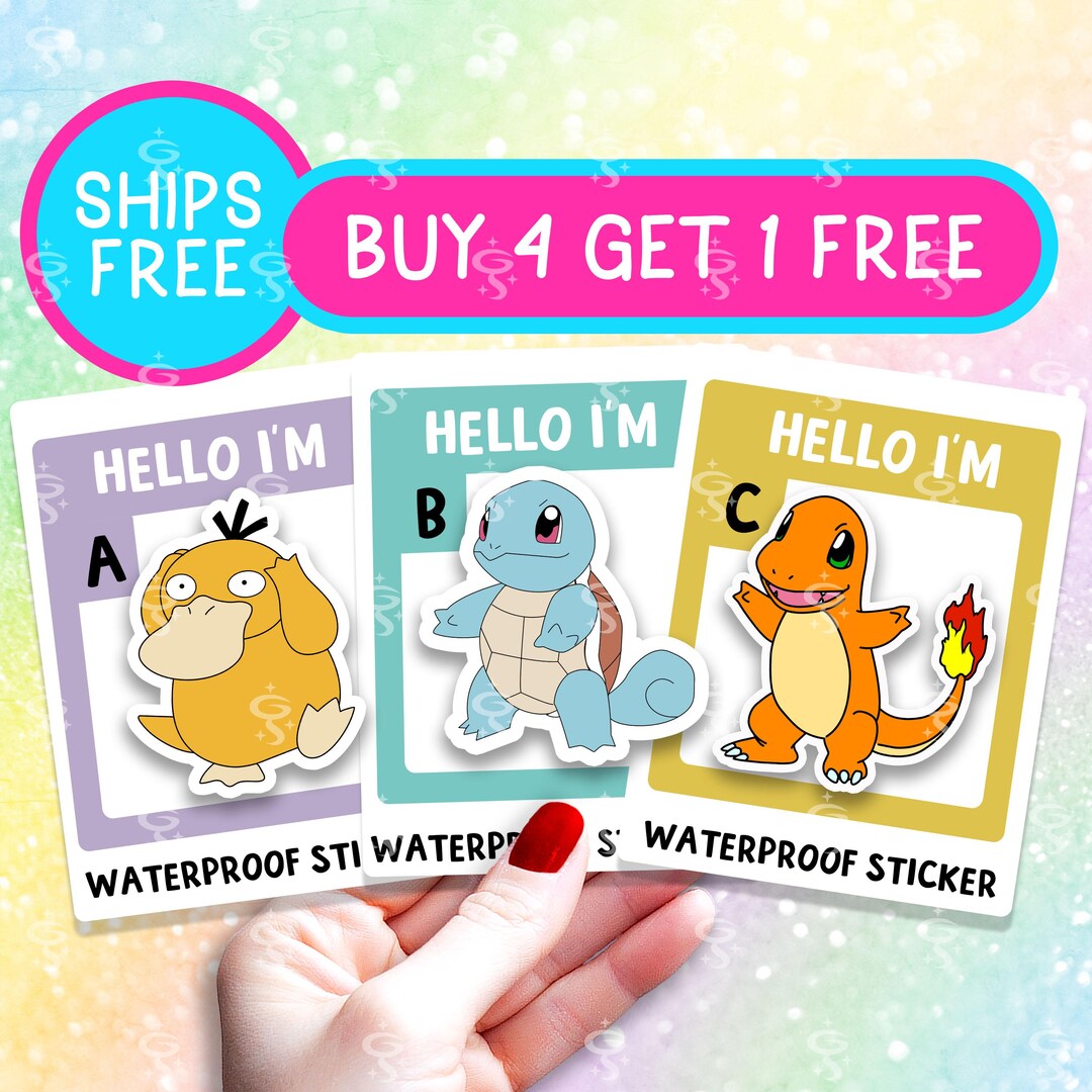 Psyduck Sticker, Kawaii Stickers, Cute Trendy Sticker, Charmander ...