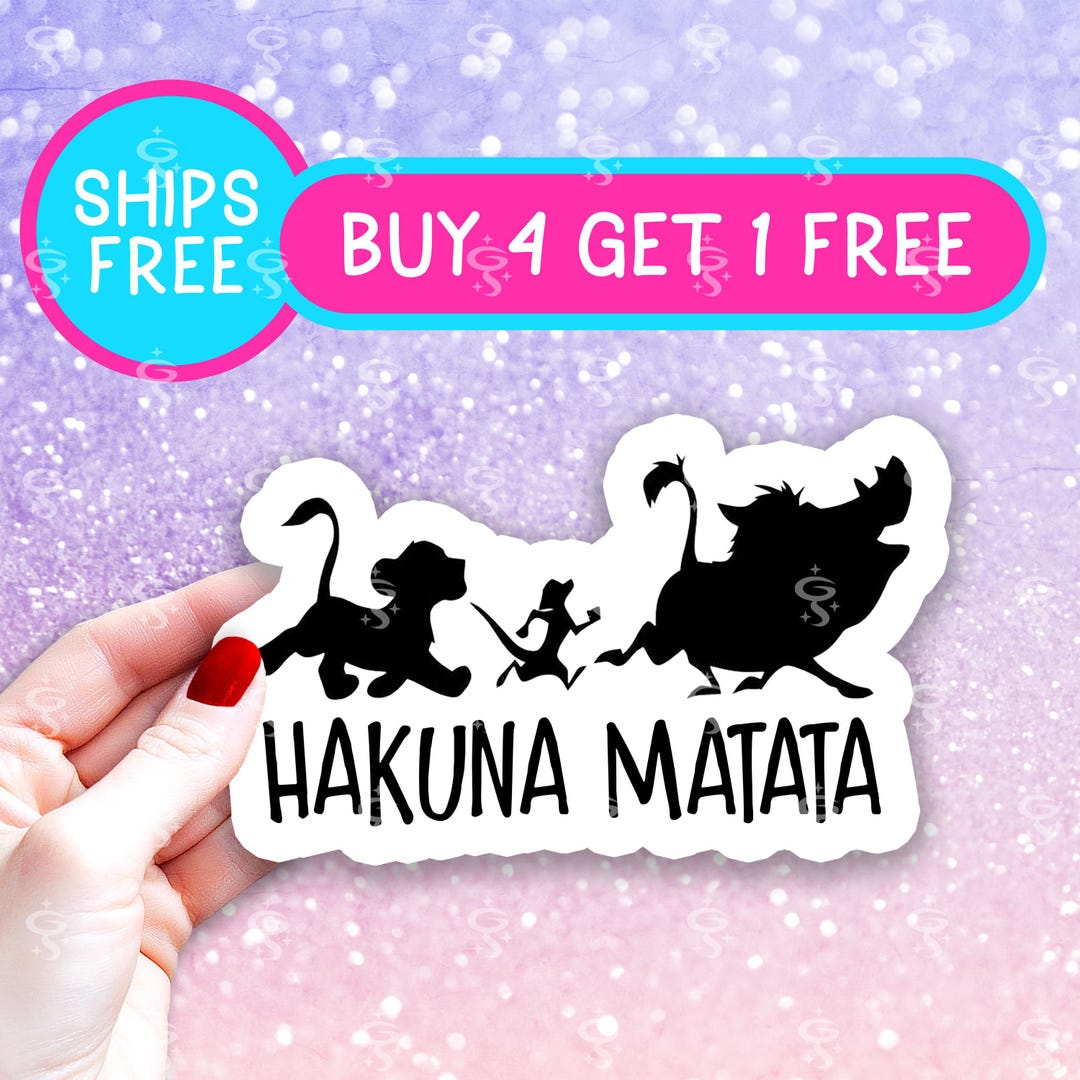 Hakuna Matata Sticker, Funny Meme Sticker, Animal Anime Sticker, Laptop ...