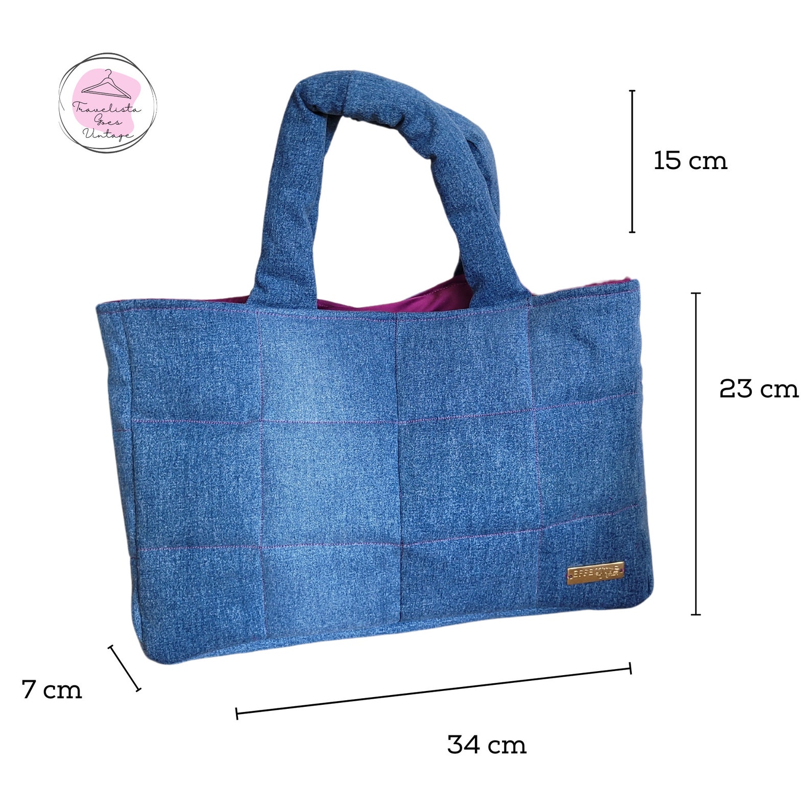 Upcycled Puffer Denim Handbag - Sustainable Fashion, Recycled Jeans ...