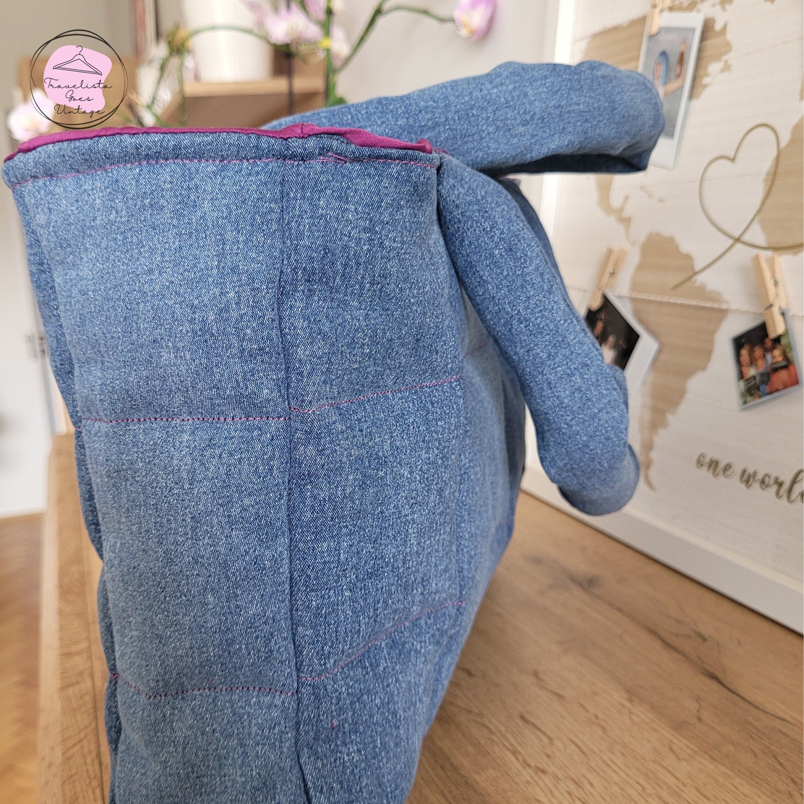 Upcycled Puffer Denim Handbag - Sustainable Fashion, Recycled Jeans ...