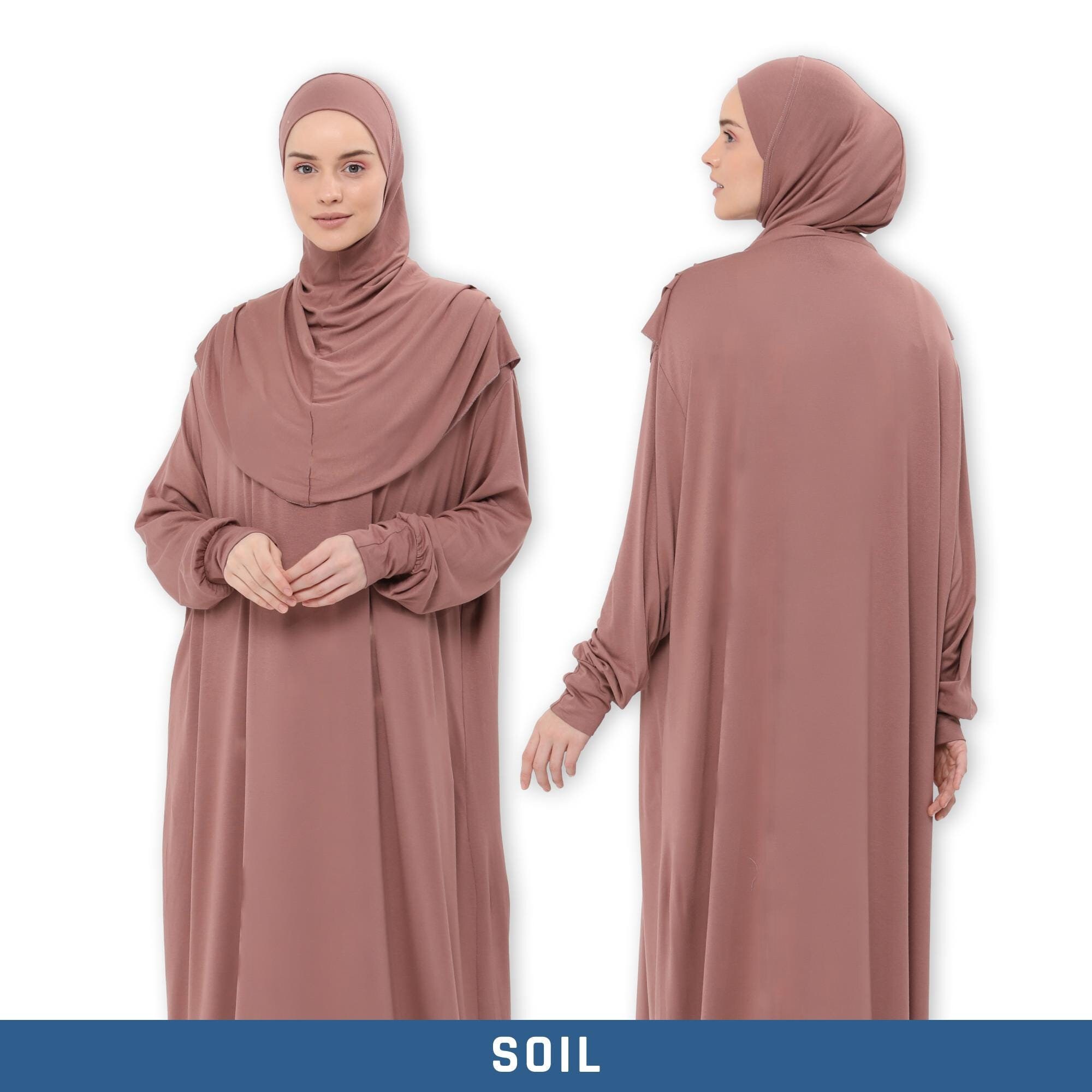 Islamic Prayer Dress - One Piece Design With bat Sleeves and Removable ...