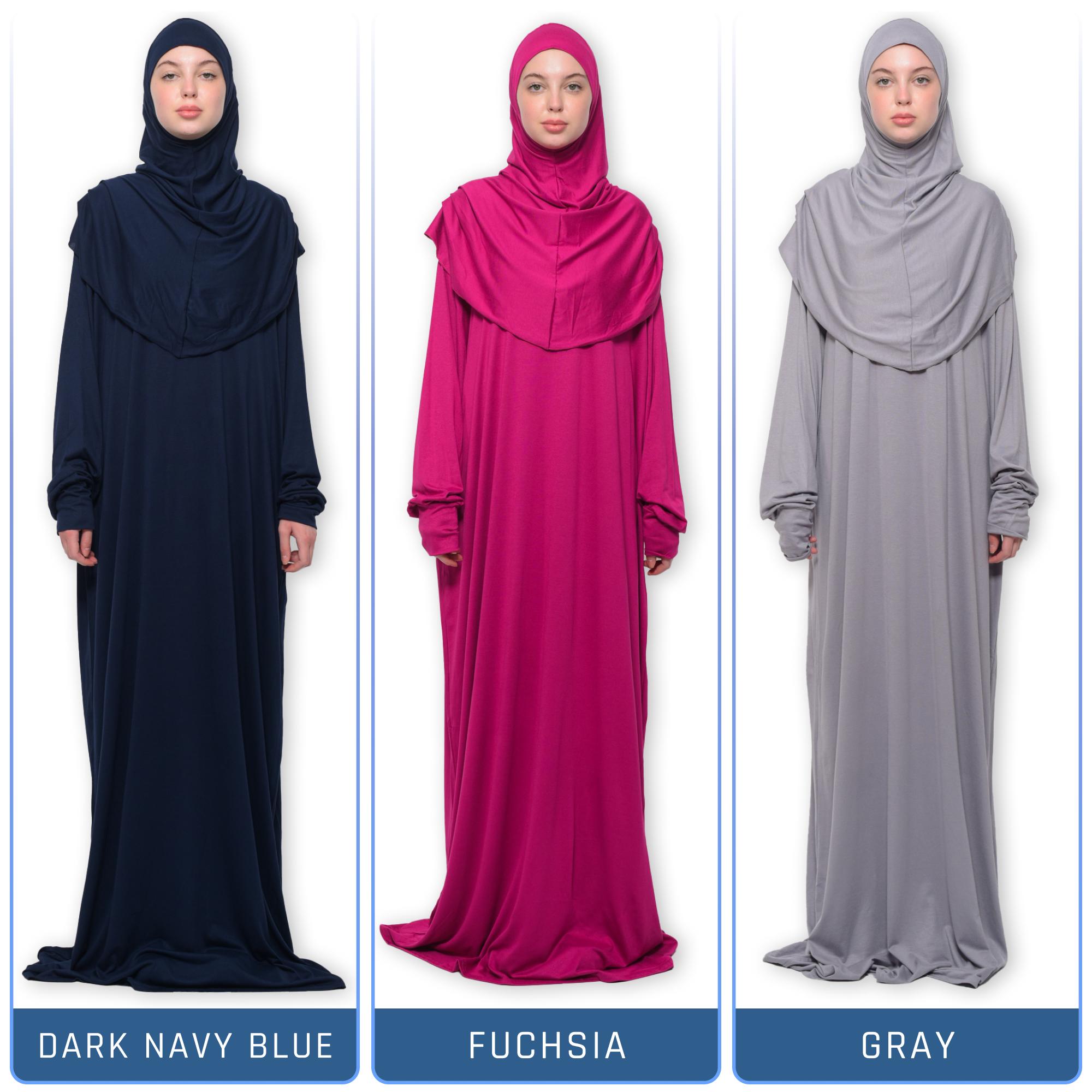 Islamic Prayer Dress - One Piece Design With bat Sleeves and Removable ...