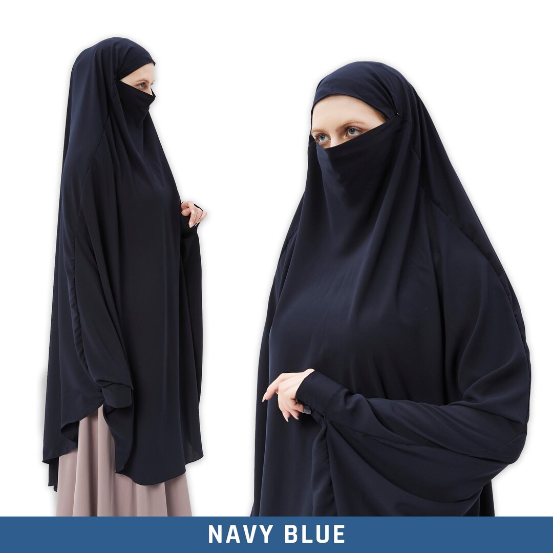 Medina Silk Jilbab One Piece With Veil Luxury Over-jilbab With Veil ...