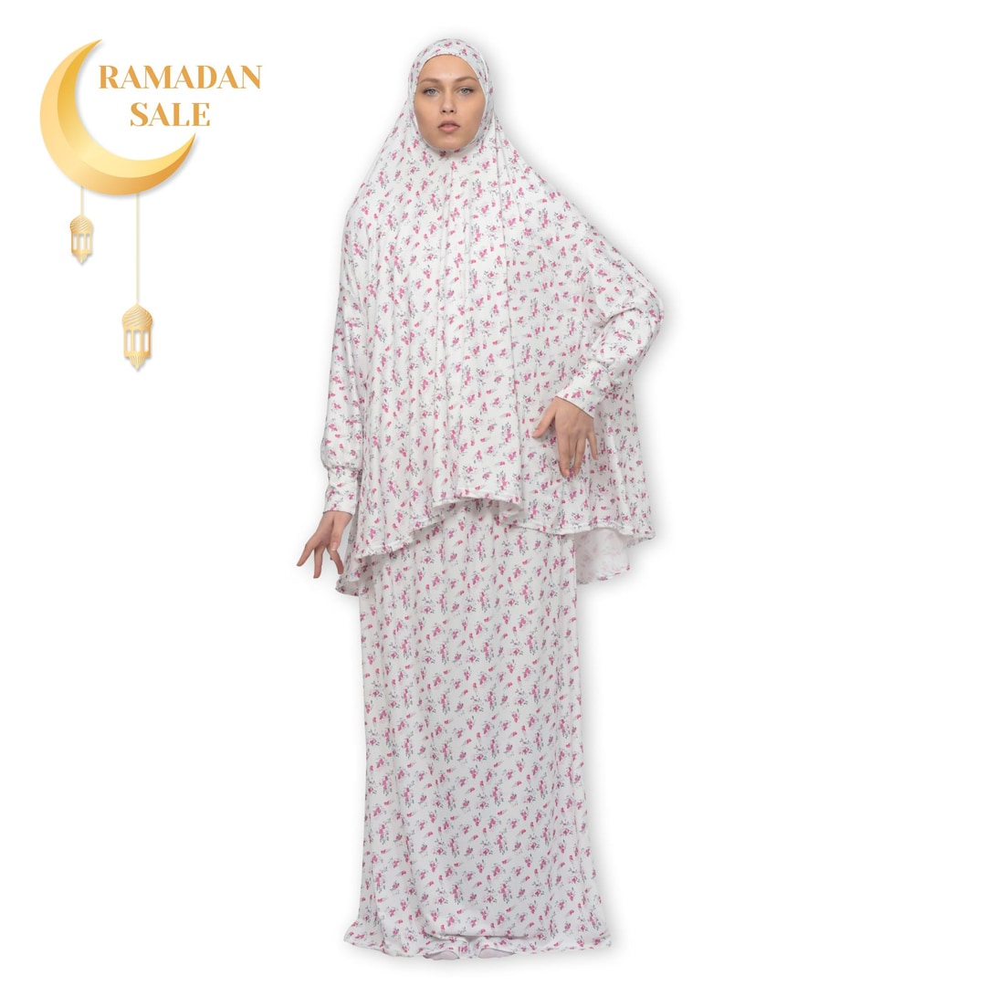 Two-piece Prayer Set for Women: Comfortable Batwing Sleeve Hijab ...