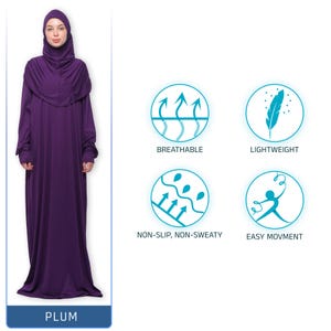 Islamic Prayer Dress - One Piece Design With bat Sleeves and Removable ...