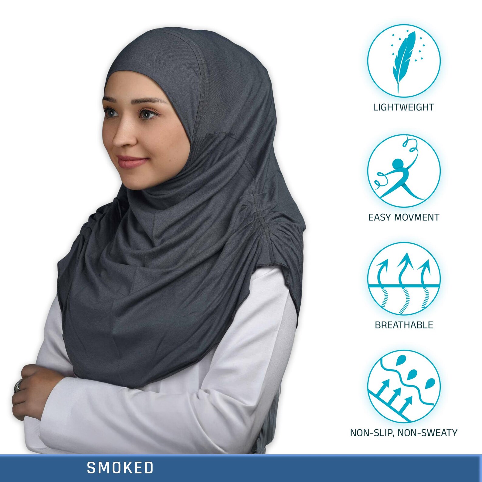 Instant Hijab, Ready to Wear Hijab With Neck Cover, Easy Slip on Muslim ...