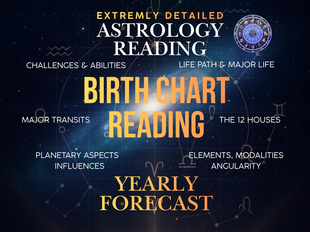 Birth Chart Reading Yearly Forecast | Full Natal Chart Analysis | 12 ...