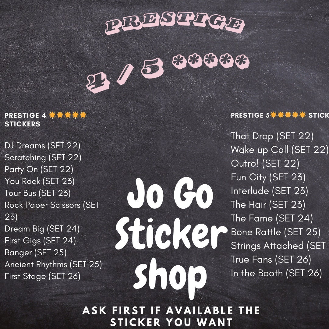 Monopoly Go Stickers Prestige Sets 4 / 5 Stars - Etsy