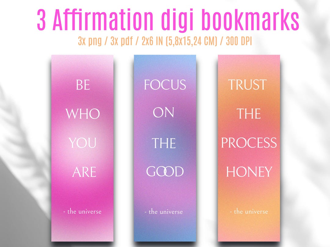 Affirmation Bookmarks, Radiant Bookmarks, Astral Bookmarks, Spiritual ...