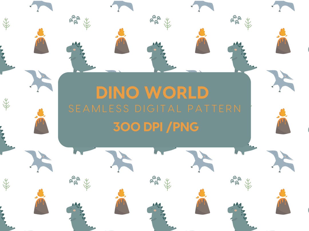 Dino Seamless Pattern Dinosaur Pattern for Children Fabric Dinosaur ...