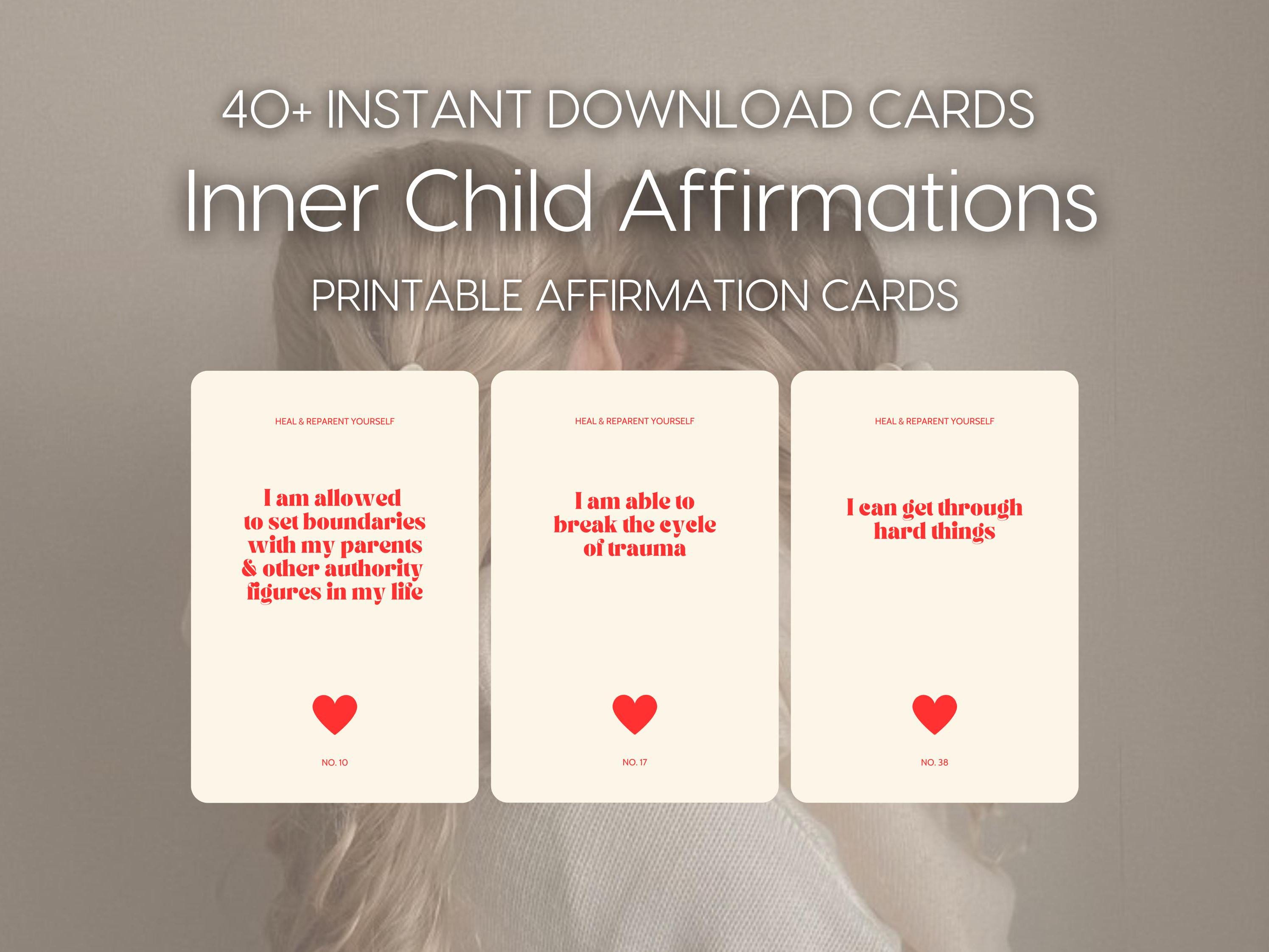 Inner Child Affirmation Cards Shadow Work Heal and Reparent Yourself ...