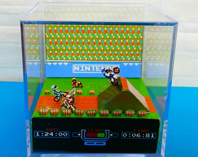 Excitebike, NES - Diorama Cube Template - Etsy