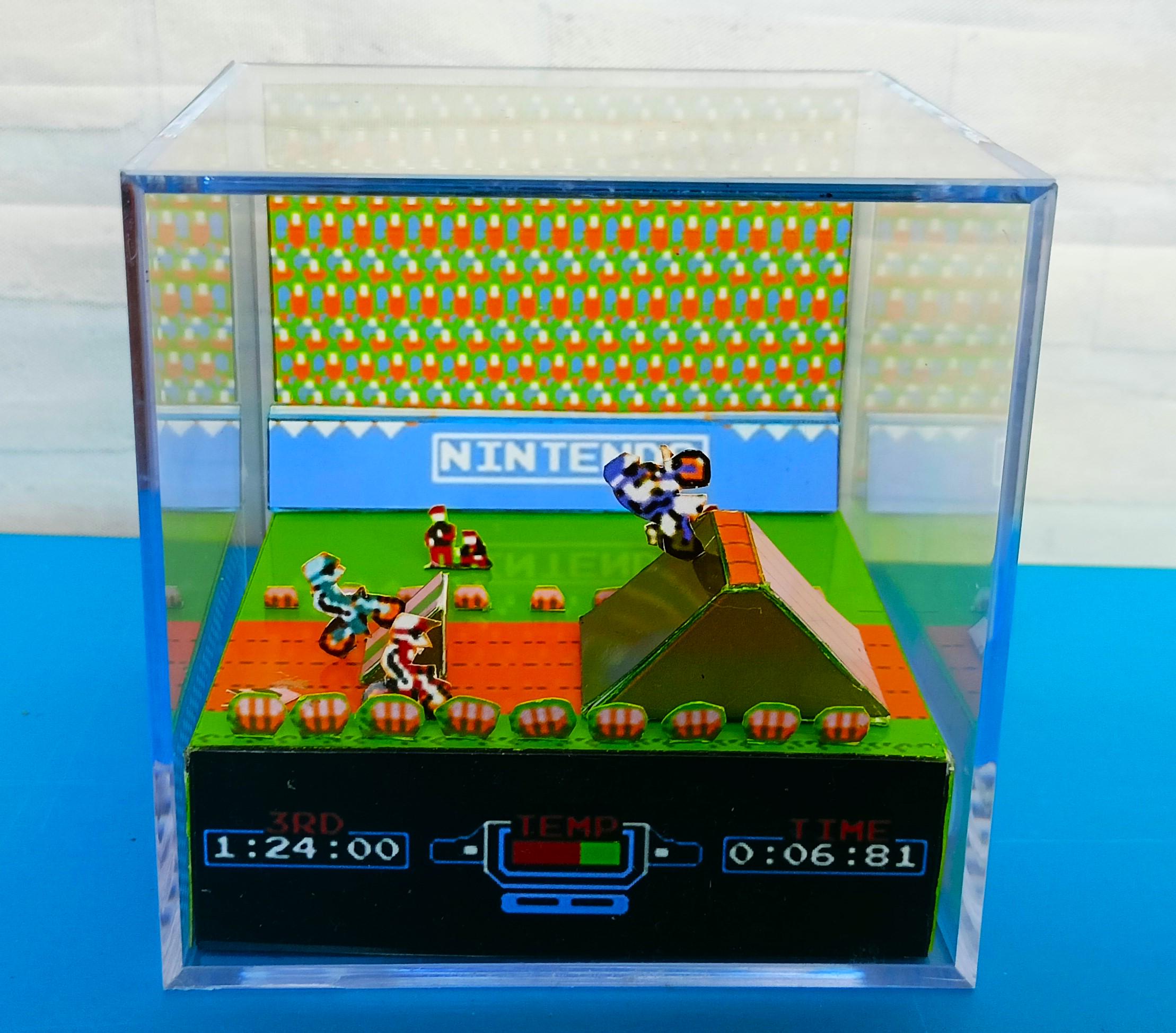 Excitebike, NES - Diorama Cube Template - Etsy