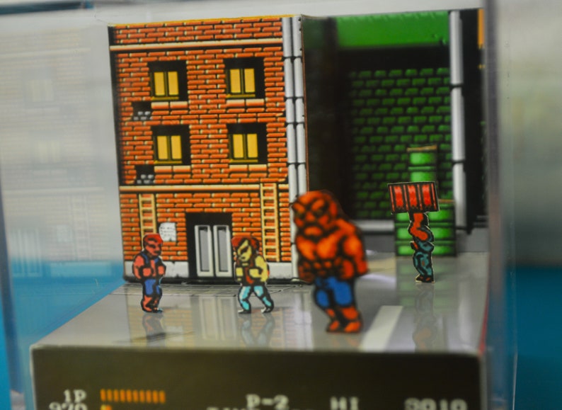 Double Dragon - Diorama Cube Template - Etsy