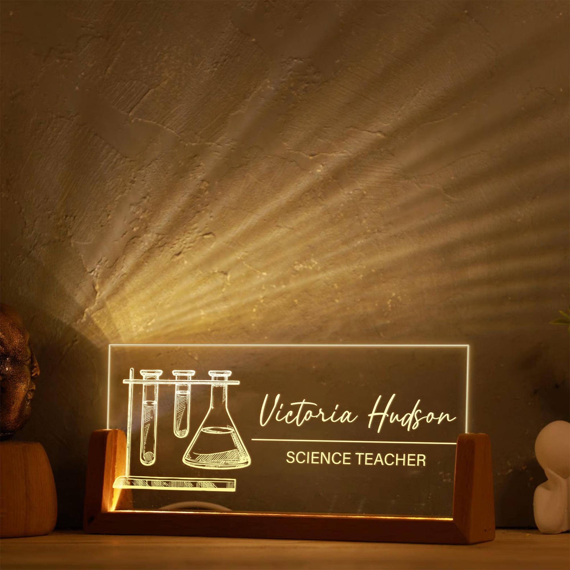 Custom Science Teacher Desk Name Plate, Graduation Gift, Teacher Name ...