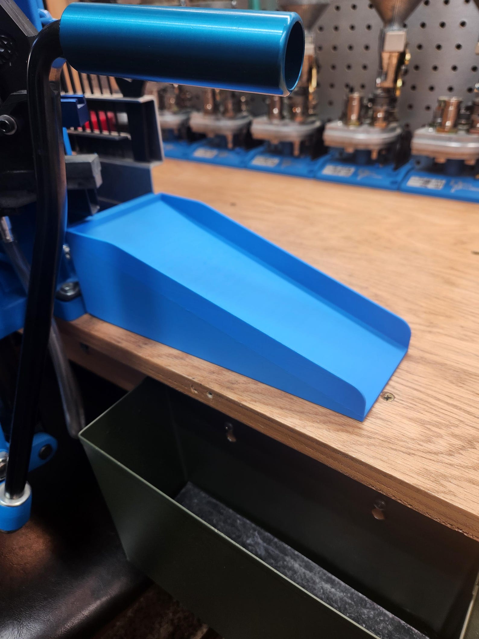 The Blue Chute for the Dillon Precision Reloading Machine - Multi Use Long 9-3/4" Chute Length ...
