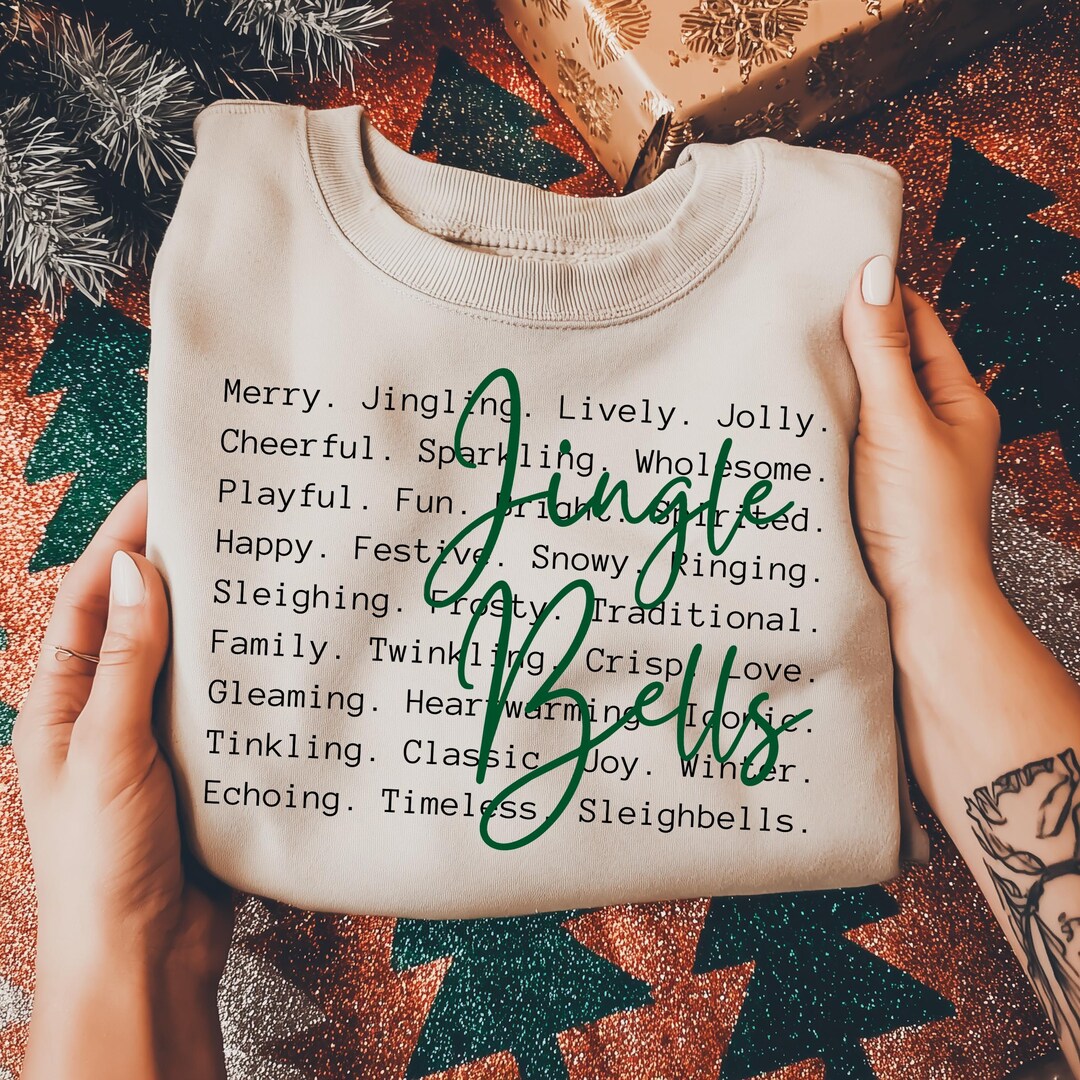 Jingle Bells Words Png Svg, Christmas Sublimation, Shirt Design, Gift ...