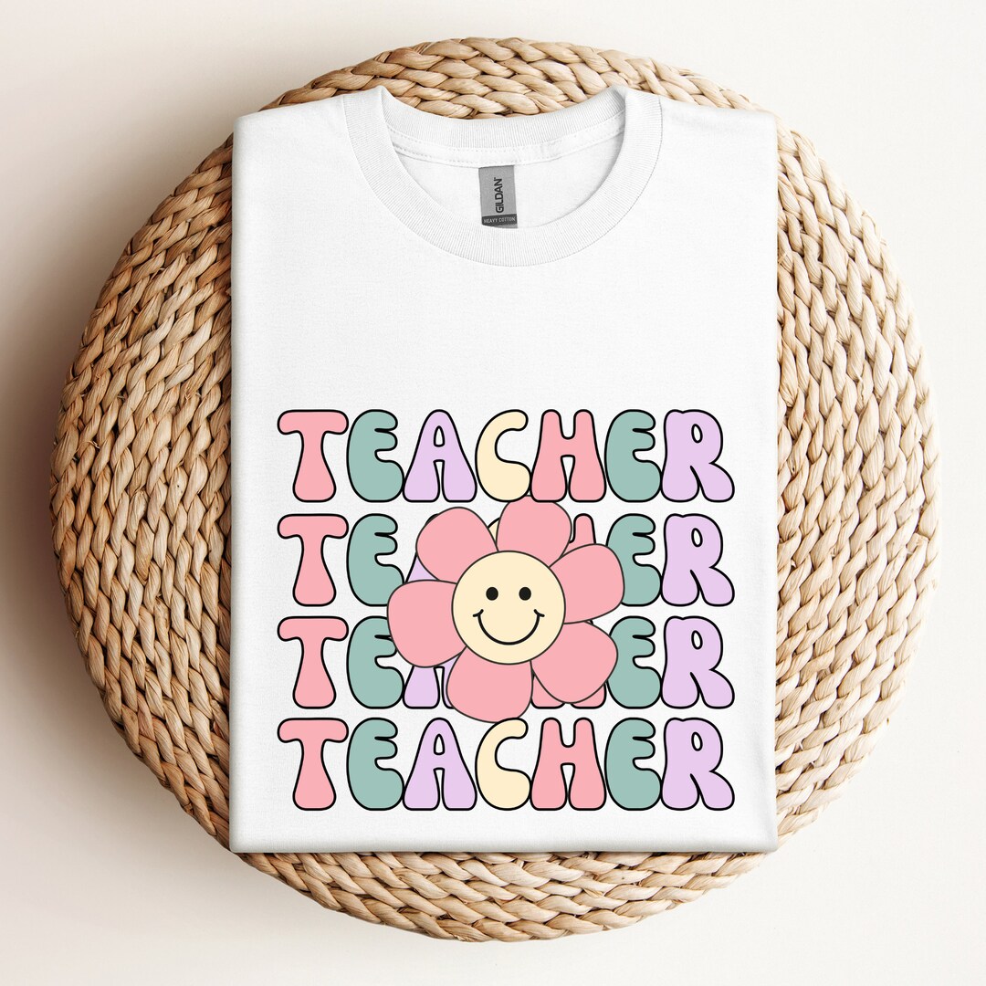 Retro Teacher Png Svg, Teacher Smiley Face Png Svg, Retro Back to ...